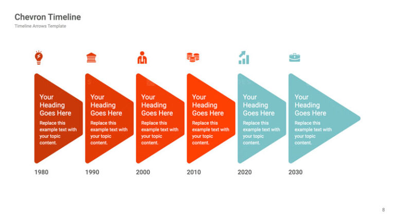 Best Arrow Timelines Diagram Keynote Template for 2025 - FlySlides