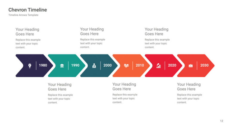 Best Arrow Timelines Diagram Keynote Template for 2025 - FlySlides