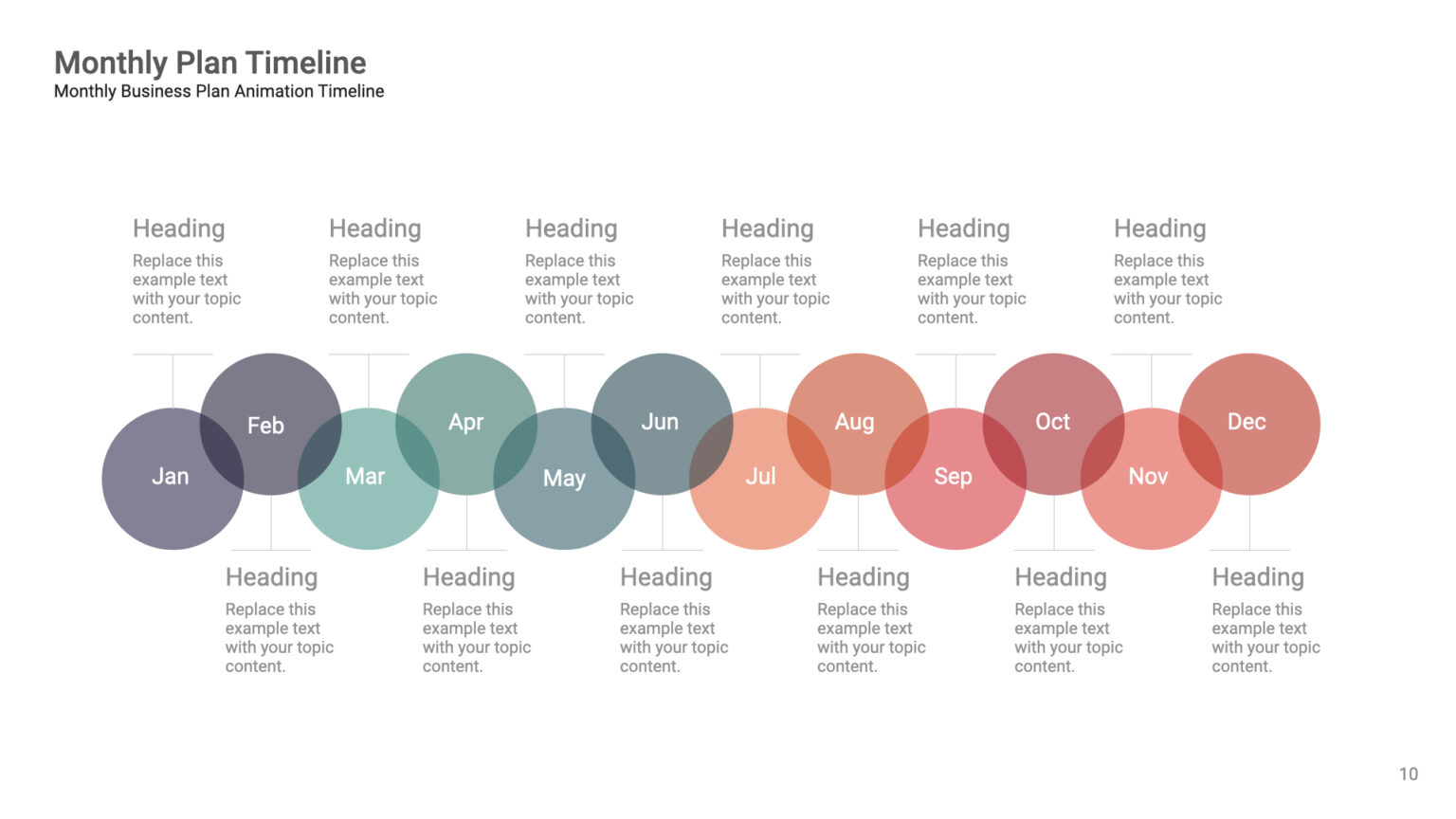Best Monthly Plan Timelines Diagram Keynote Template for 2025 - FlySlides