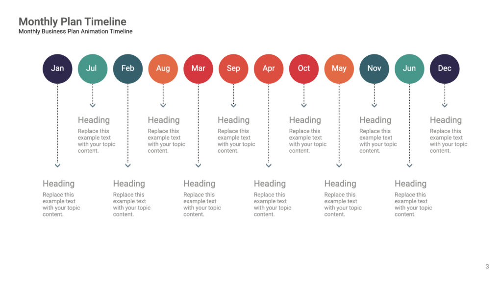 Best Monthly Plan Timelines Diagram Keynote Template for 2026 - FlySlides