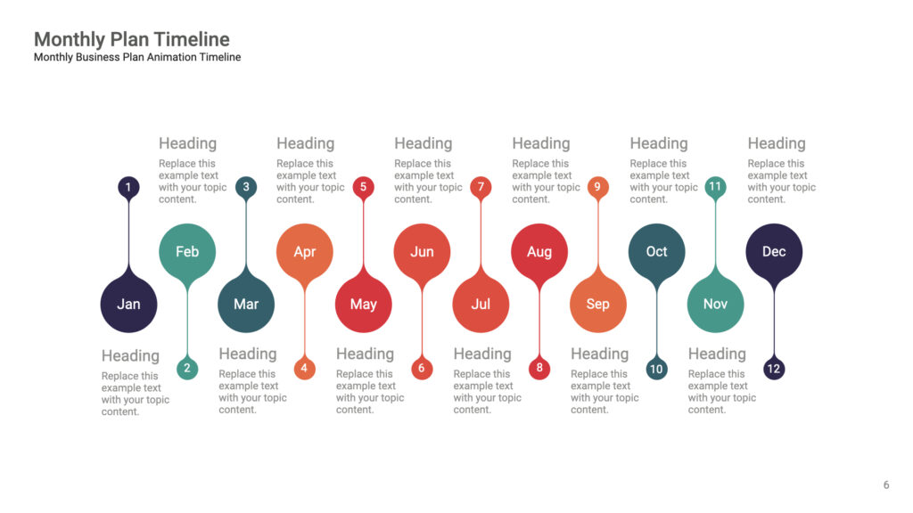 Best Monthly Plan Timelines Diagram Keynote Template for 2025 - FlySlides