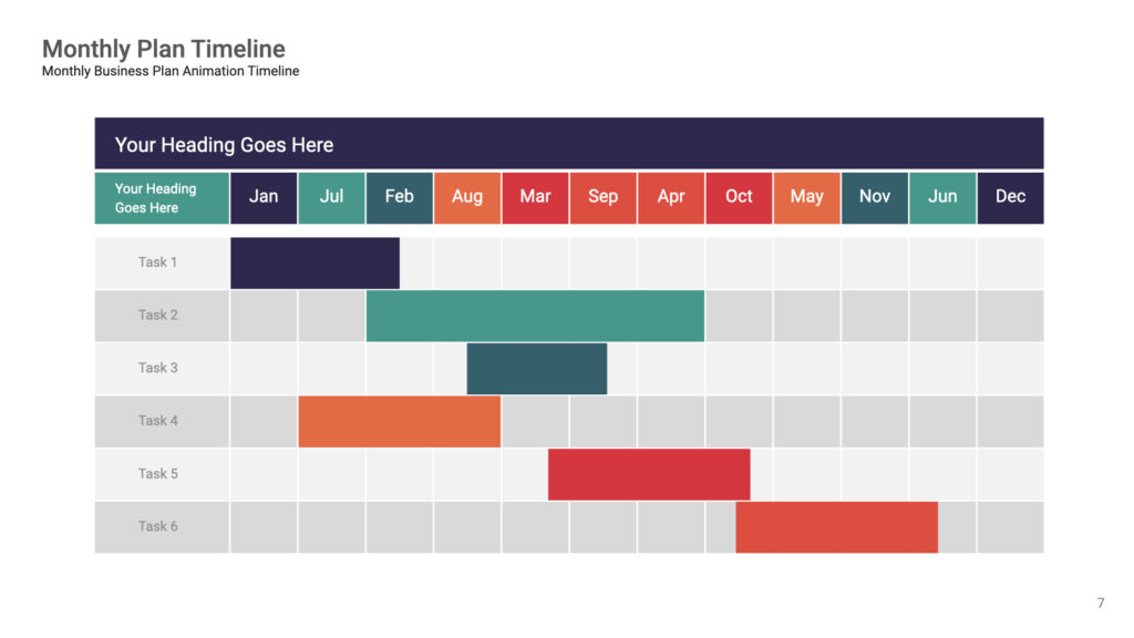 Best Monthly Plan Timelines Diagram Keynote Template for 2025 - FlySlides