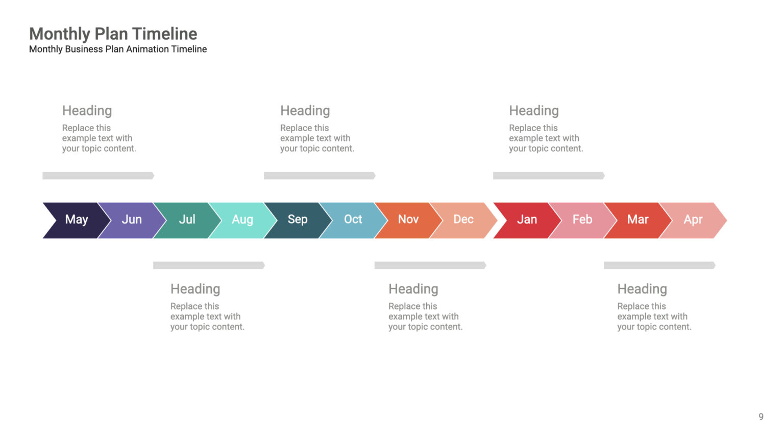 Best Monthly Plan Timelines Diagram Keynote Template for 2026 - FlySlides