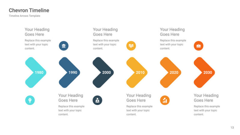 Best Arrow Timelines Diagram Keynote Template for 2024 - FlySlides