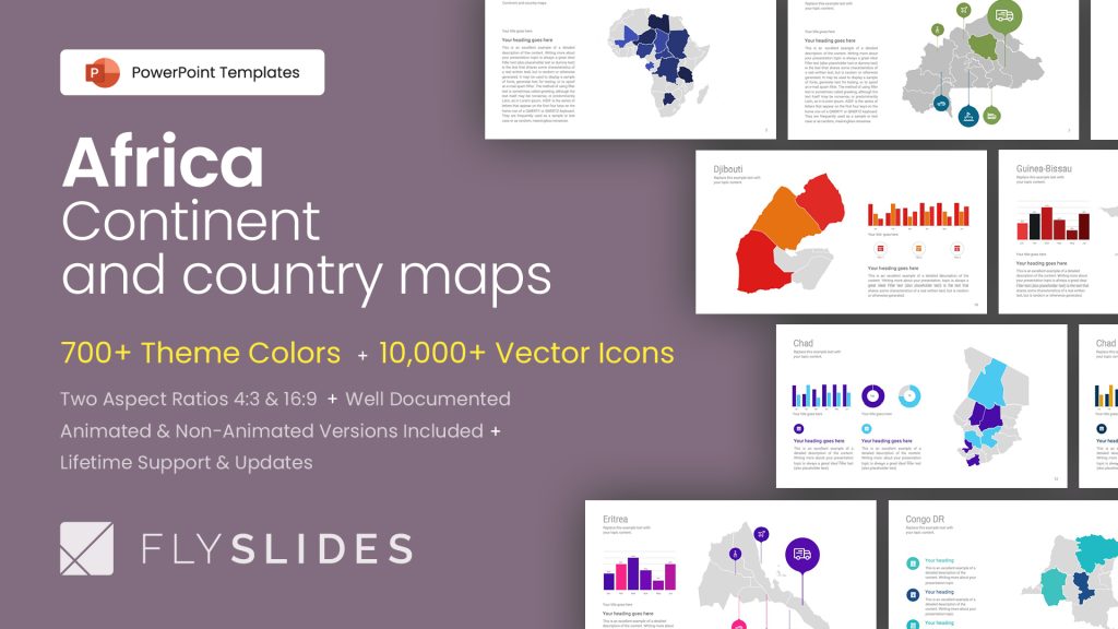 Best Africa Continent and Country Maps PowerPoint (PPT) Template for ...