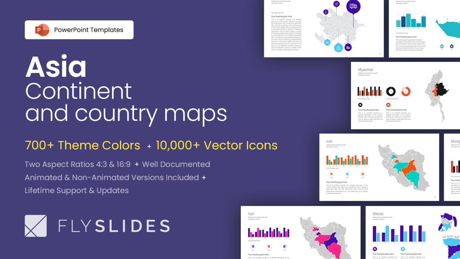 Best Asia Continent and Country Maps PowerPoint (PPT) Template for 2025 ...