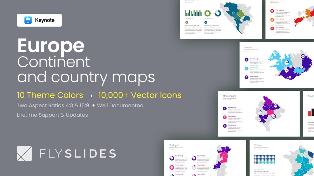 Best Europe Continent and Country Maps Keynote Template for 2024 ...