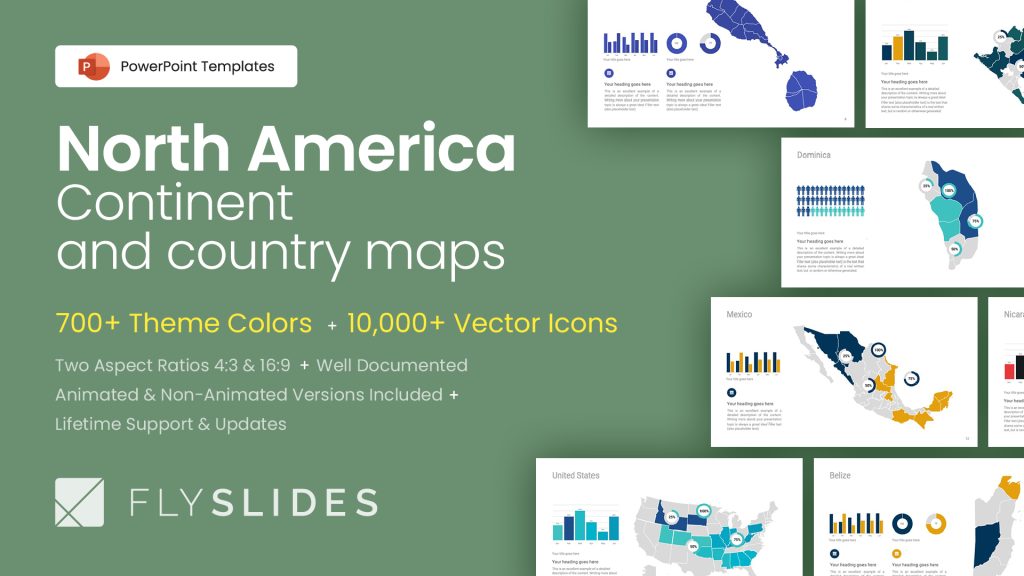 Best North America Continent and Country Maps PowerPoint (PPT) Template ...
