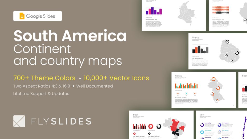 Best South America Continent and Country Maps Google Slides Template ...
