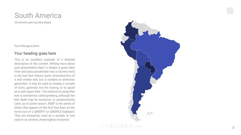 Best South America Continent and Country Maps PowerPoint (PPT) Template ...