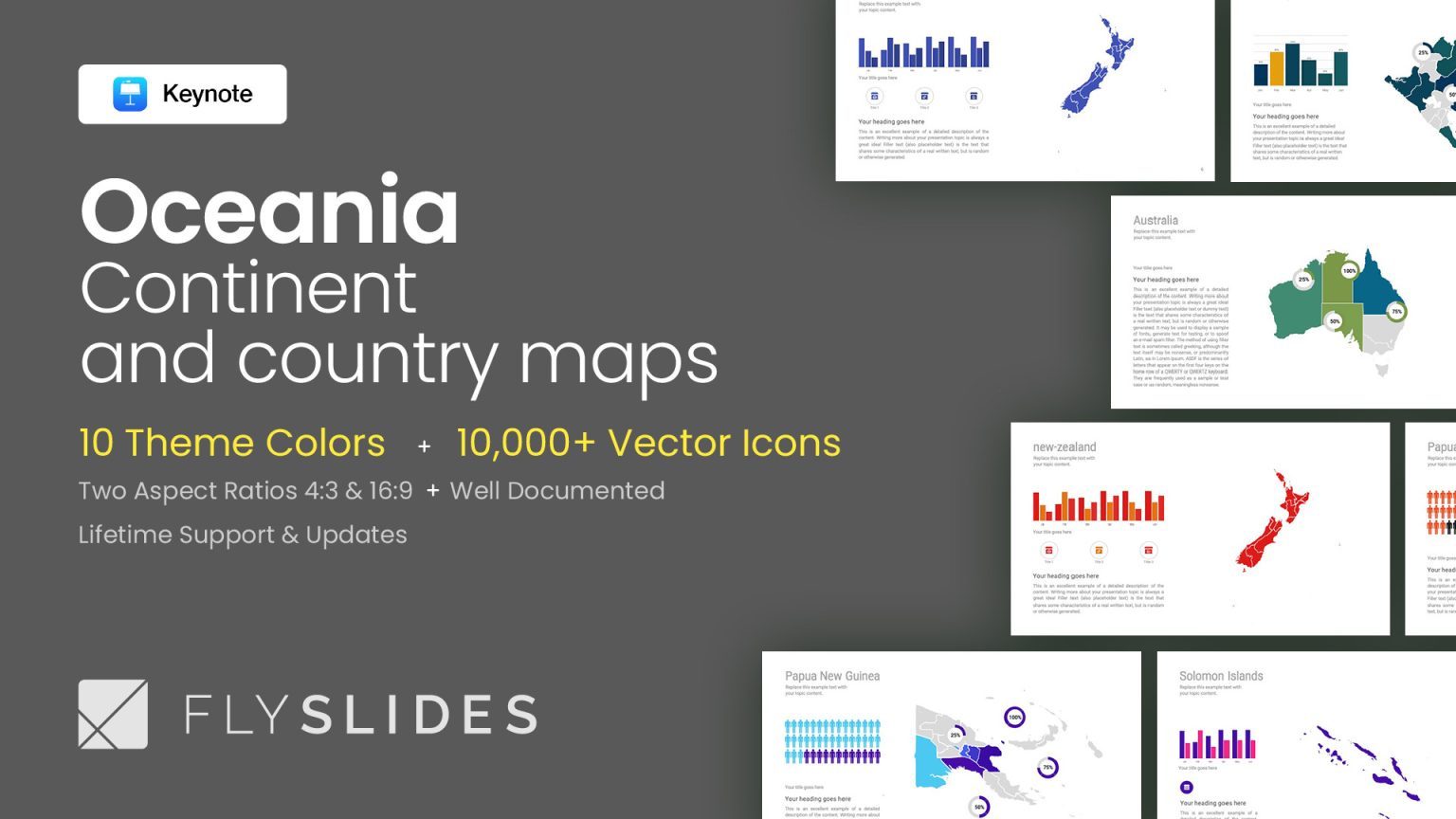 Best Oceania Continent and Country Maps Keynote Template for 2026 ...