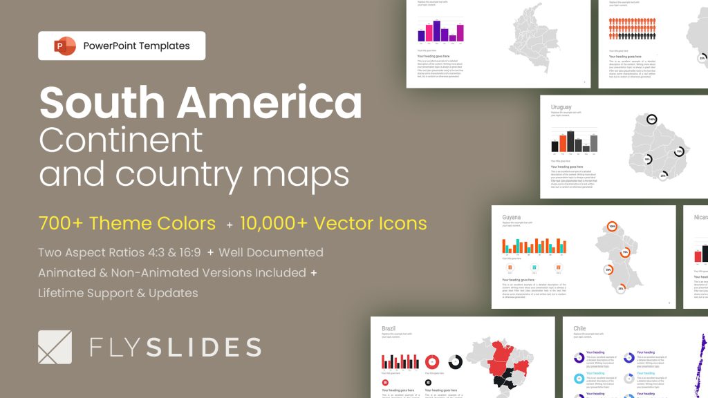Best South America Continent and Country Maps PowerPoint (PPT) Template ...