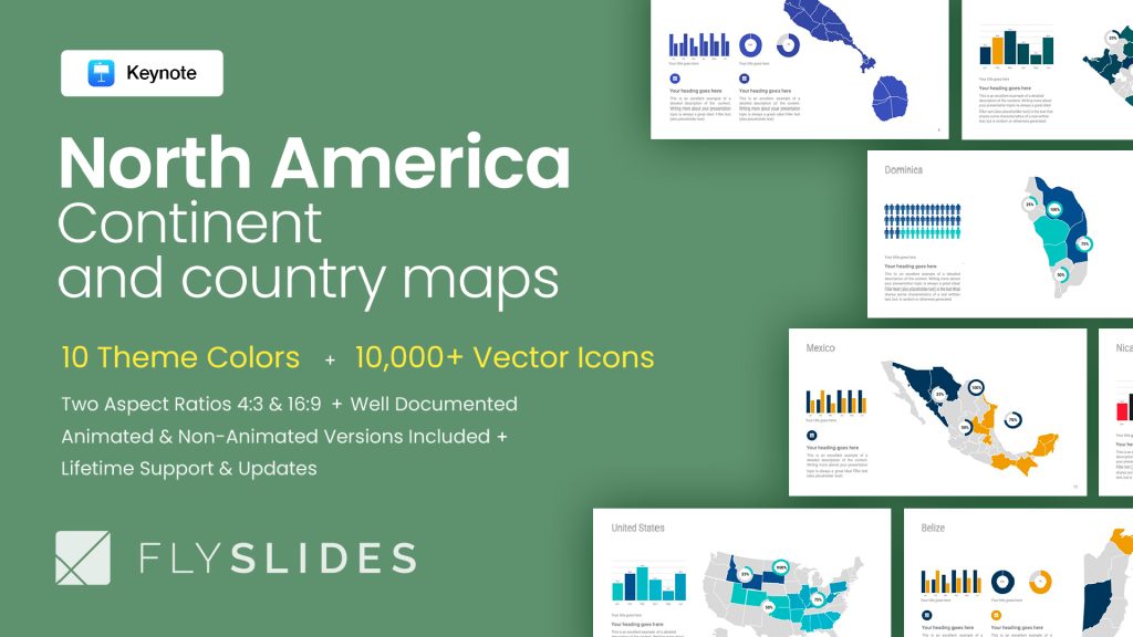 Best North America Continent and Country Maps Keynote Template for 2025 ...